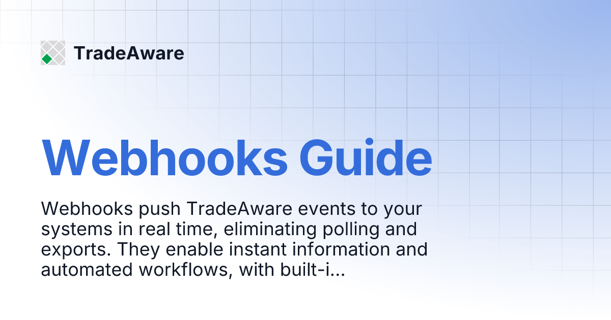 Webhooks Guide | TradeAware